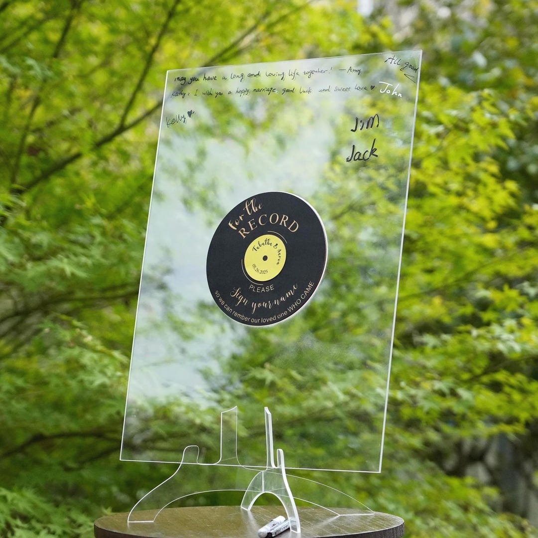 Personalized Vinyl Record Guest Book, Music-themed Wedding Guestbook ...