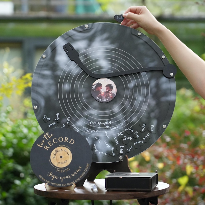 Personalized Vinyl Record Wedding Guest Book, Unique Alternative ...