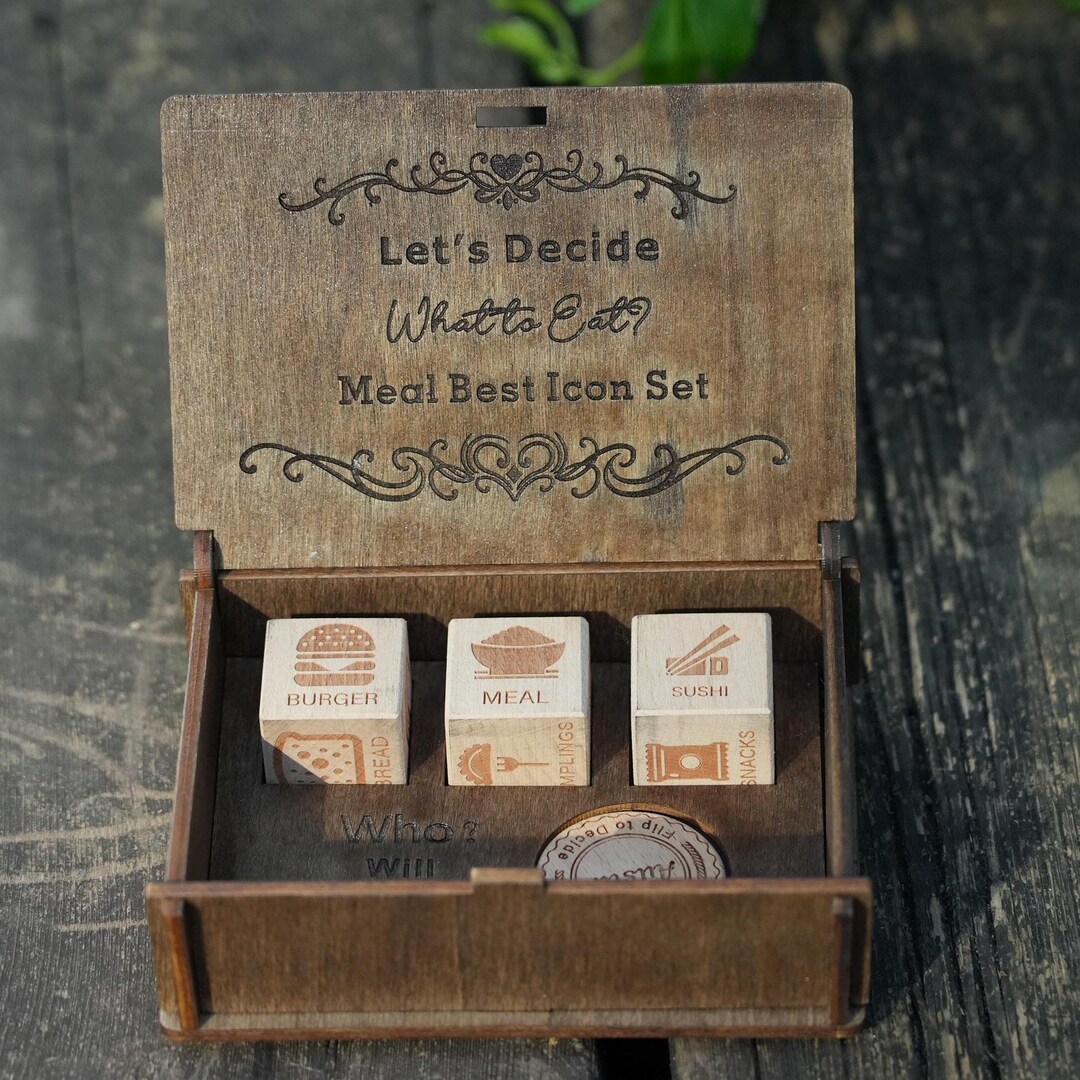 Personalized Wooden Meal Decision Box With Dice and Coin – Unique Gift ...
