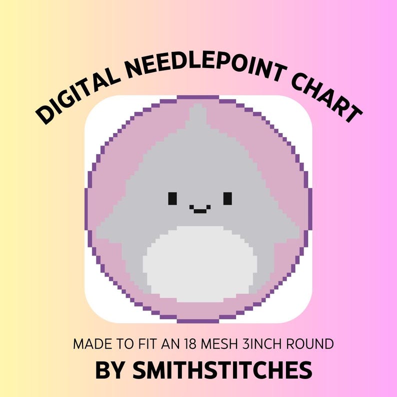 Shark Needlepoint Canvas Chart - Etsy