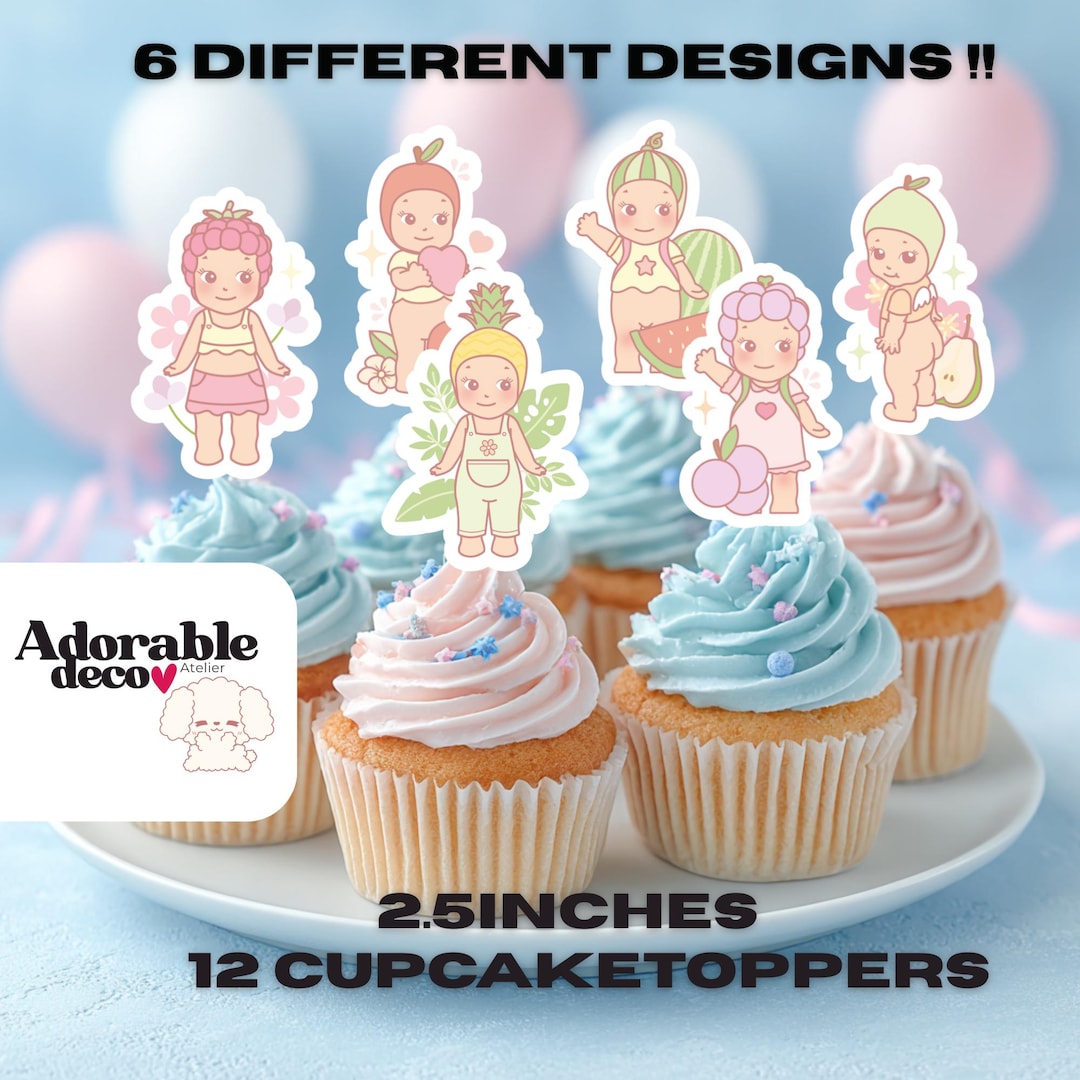 Sony Angels Cupcake Toppers: Sony Angels Birthday Party Decor -sony ...