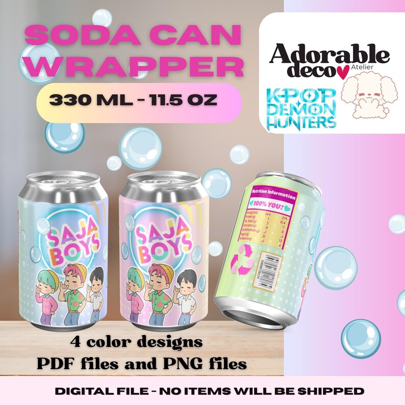K-pop Soda Pop Can Wrapper Label | K Pop Printable | Hunter Birthday ...