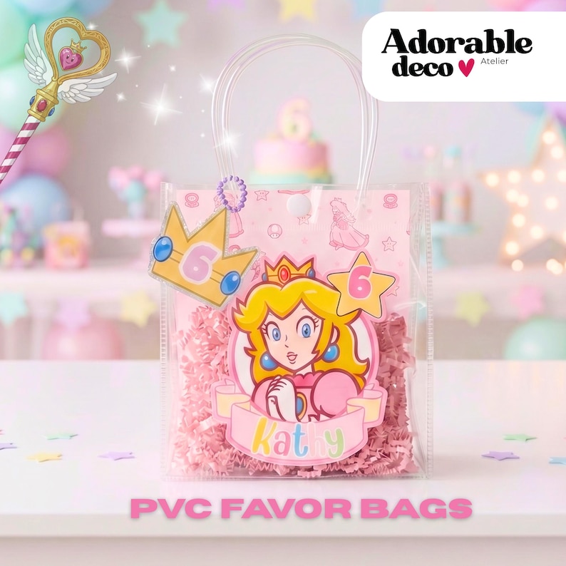 Super Princess Favor Bags, Peaches Party Favor Bags | Personalized ...