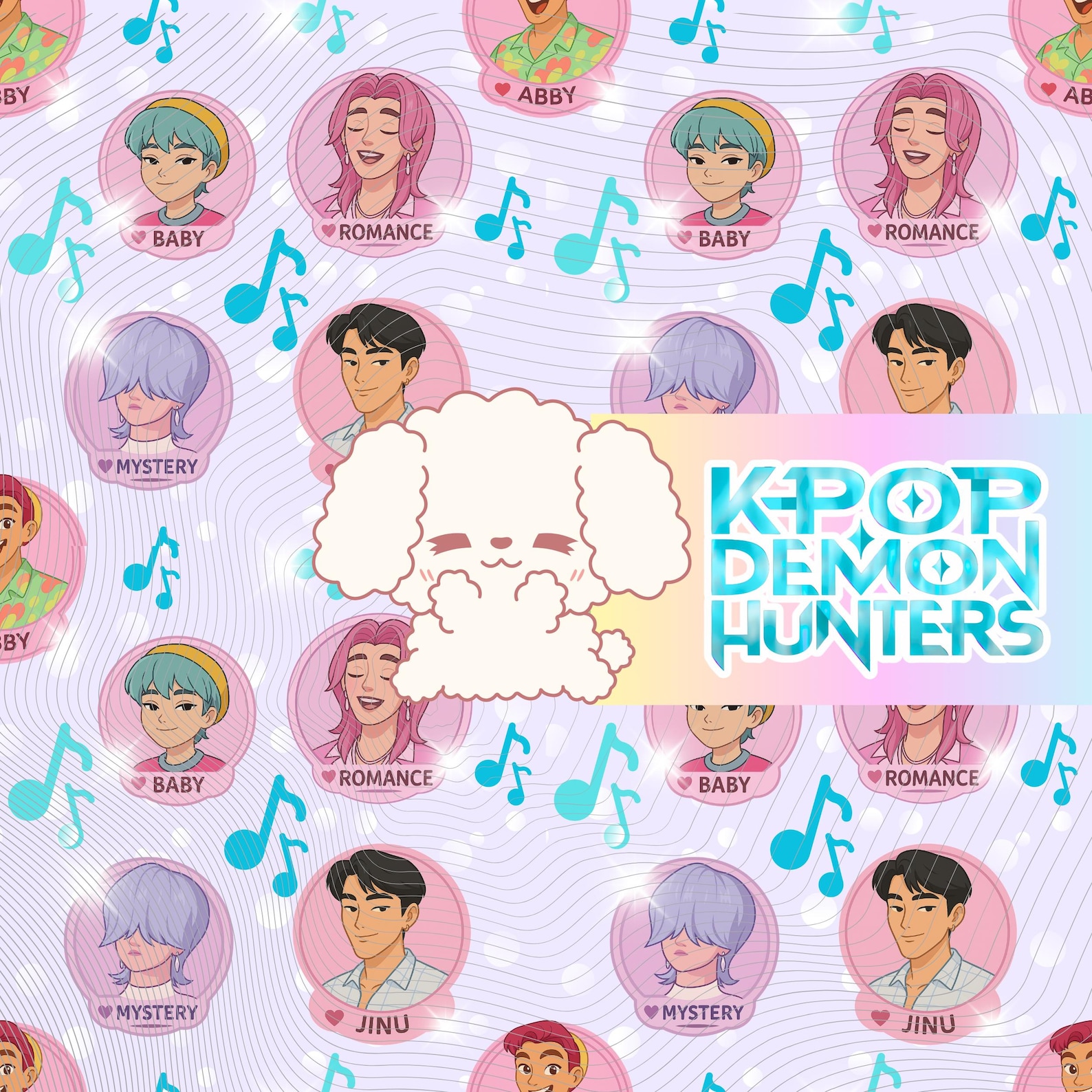 Demon Hunters Digital Paper Seamless Wallpaper Movie Design Kpop Gifts ...