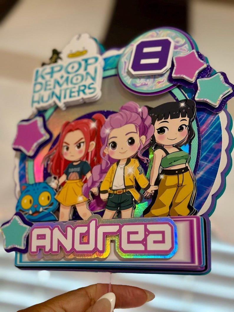 Kpop Cake Topper K-pop Topper Huntrix Cake Topper Demon Hunters Party ...