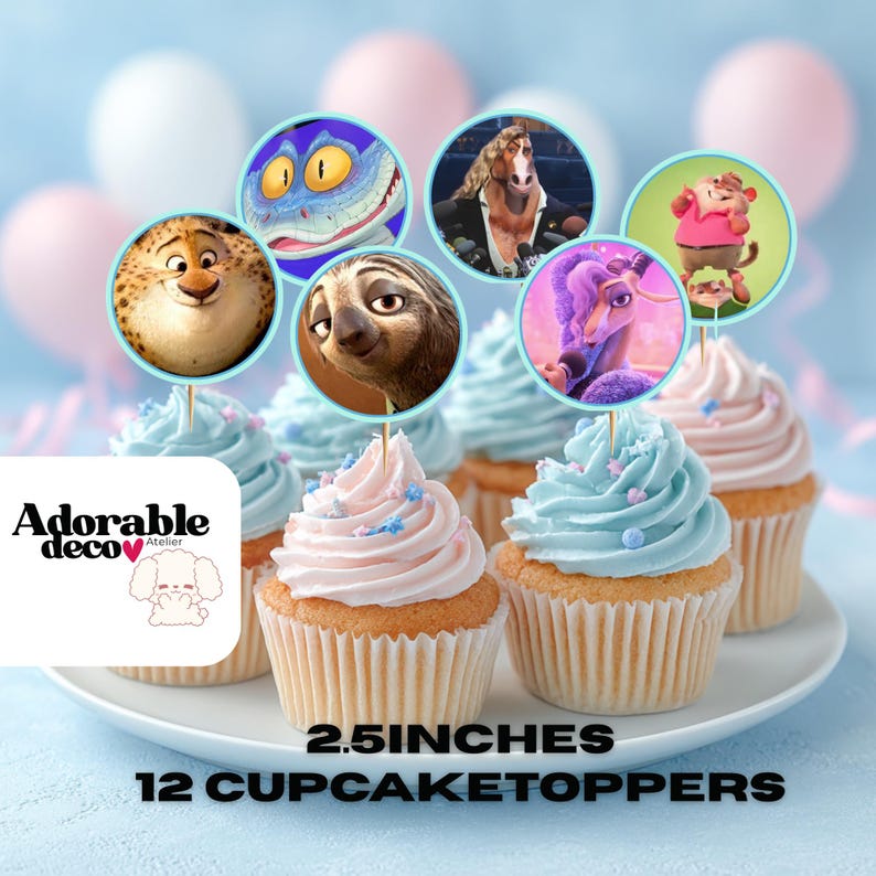Zootopia Cupcake Toppers – 12 Pack – 2.5 Inch Double Sided - Etsy
