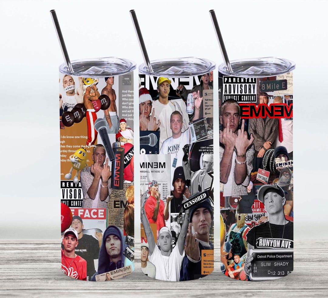 Eminem Tumbler 20 Oz Skinny | Stitch | Tumbler Sublimation Designs ...