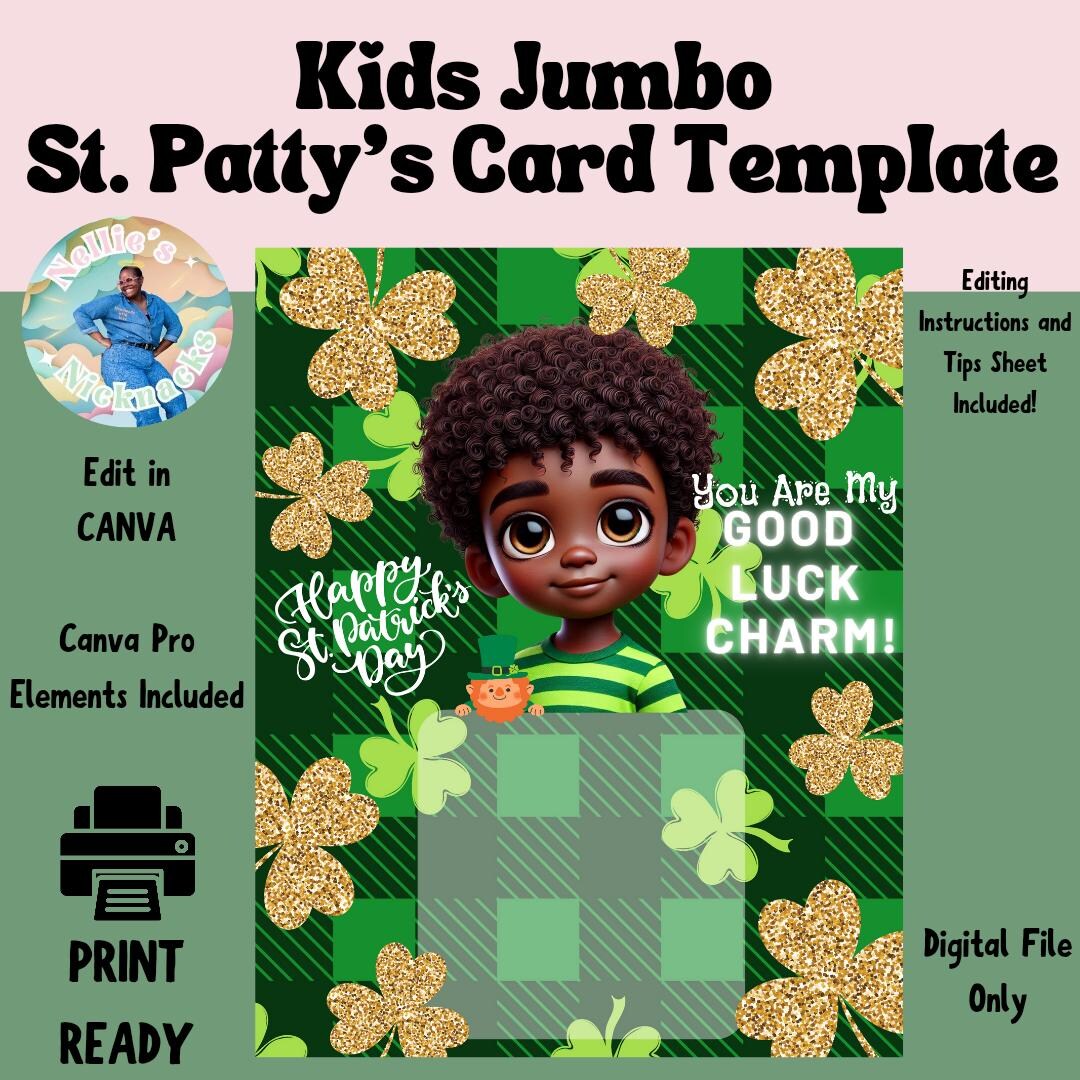 Jumbo St. Patrick's Day Cards - Editable Digital Designs for Crafters ...