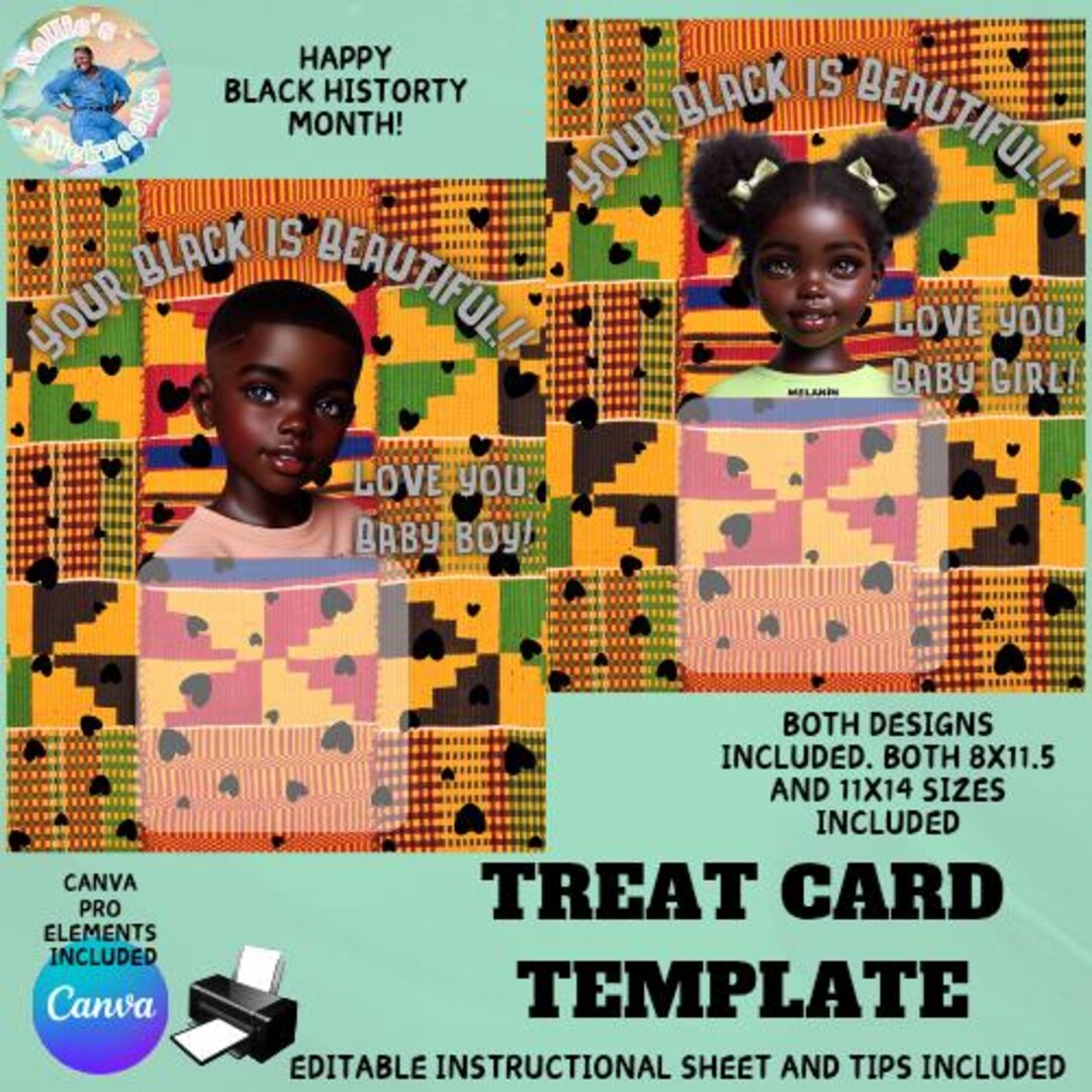 Jumbo BHM Treat Cards - Editable Digital Designs for Crafters ...
