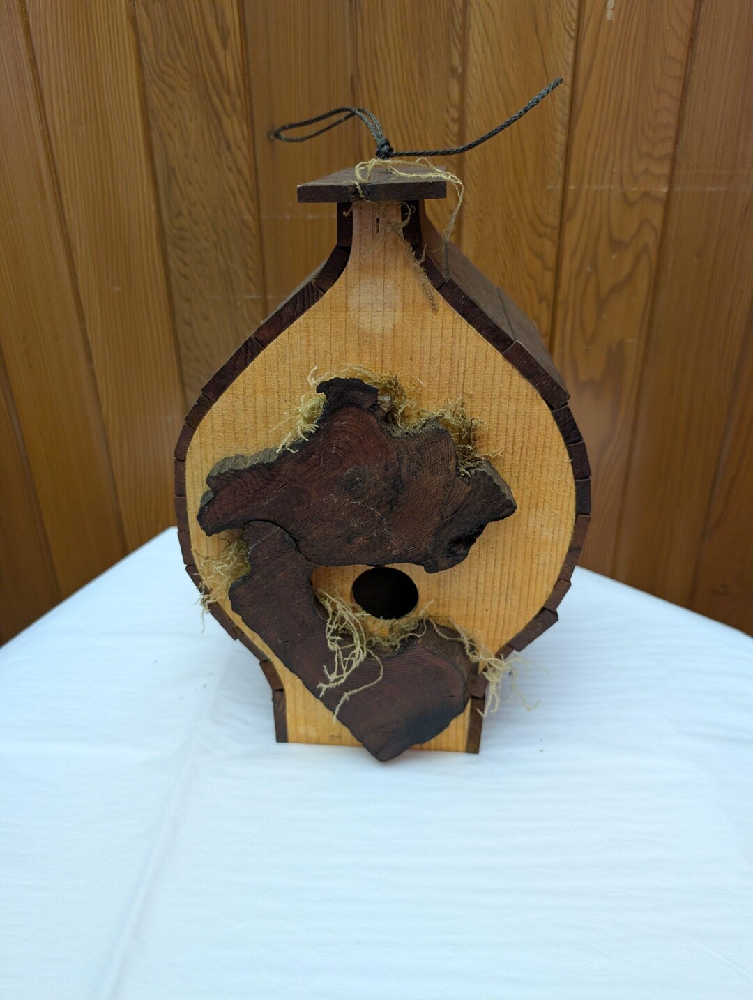 Handcrafted Rustic Whisper Birdhouse | Pine With Dark Driftwood Roof ...