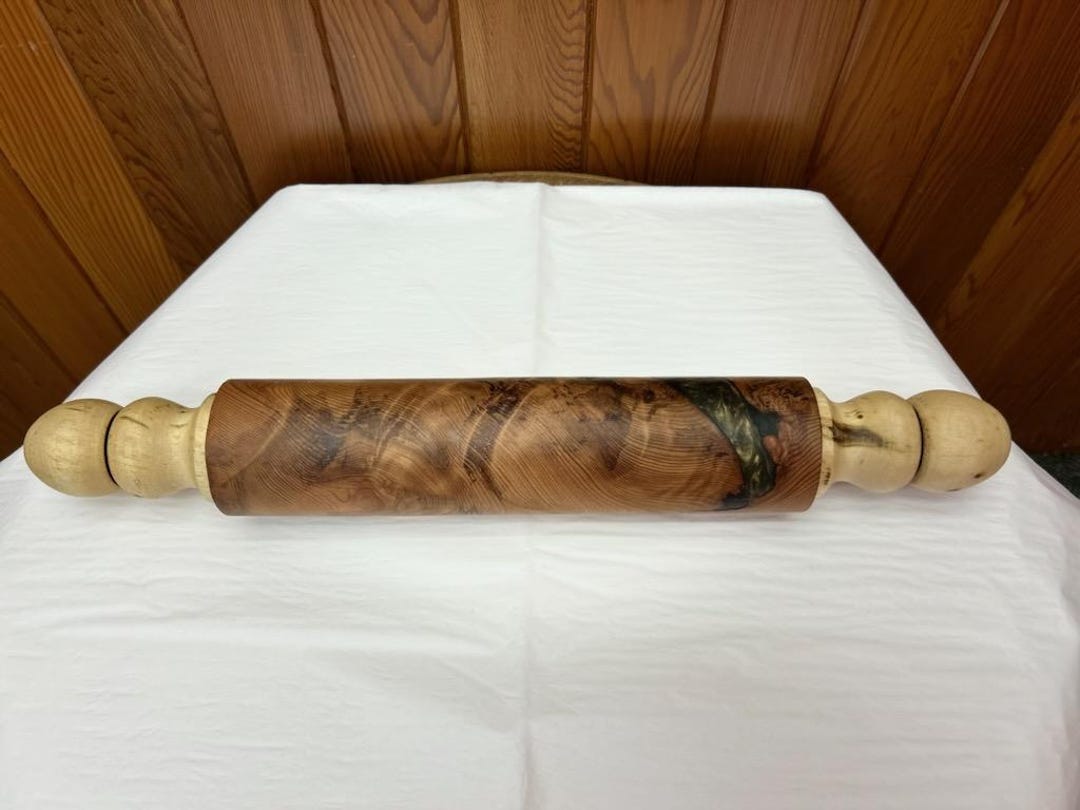 Hand Crafted Rolling Pin | Redwood W Maple Handles | RP-01A - Etsy
