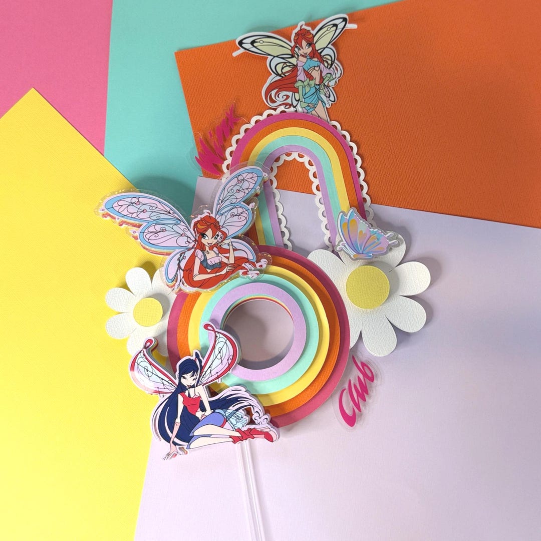 Winx Club Cake Topper 3D Rainbow Fairy Birthday Party Decor - Etsy
