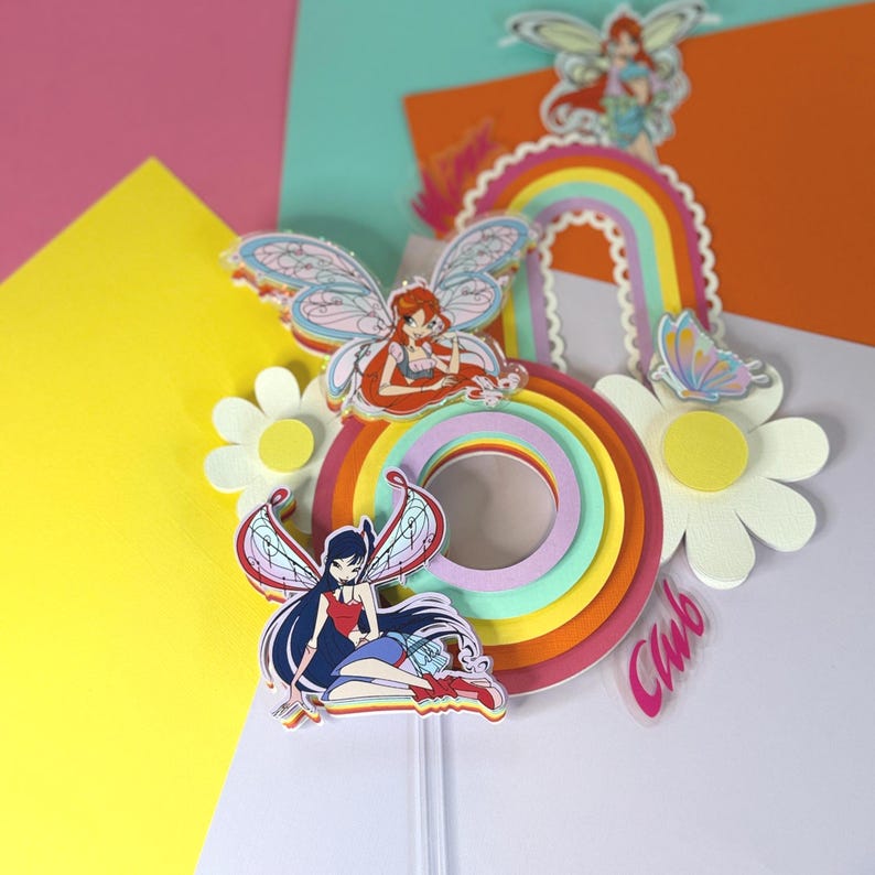 Winx Club Cake Topper 3D Rainbow Fairy Birthday Party Decor - Etsy