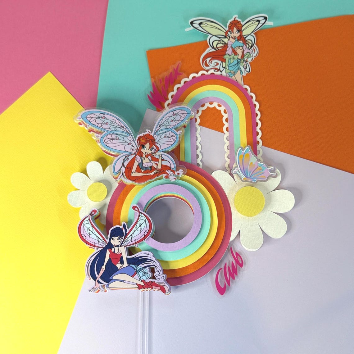 Winx Club Cake Topper 3D Rainbow Fairy Birthday Party Decor - Etsy