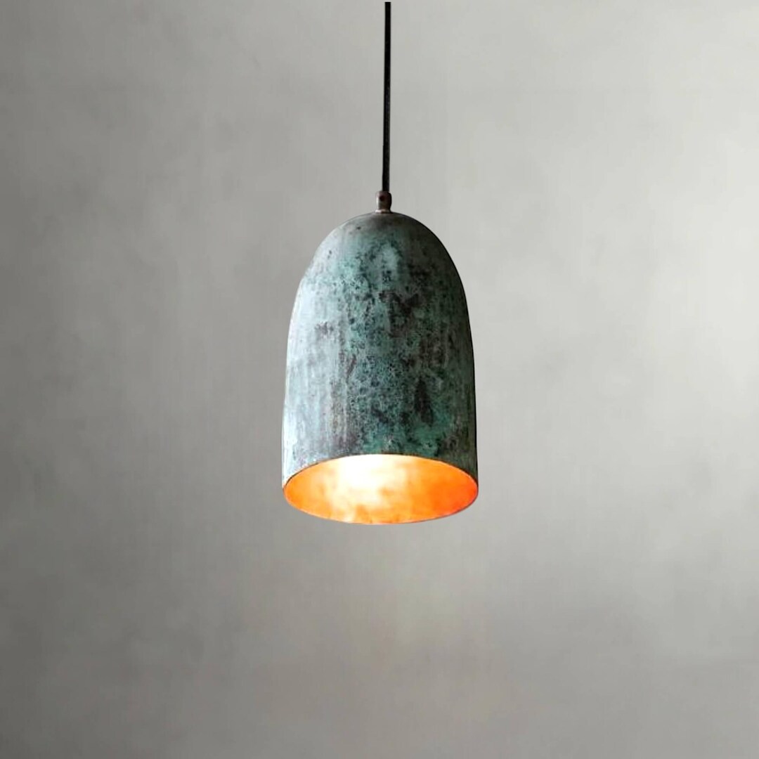 Oxidized Copper Pendant Light - Handmade Cylinder Ceiling Lamp for ...