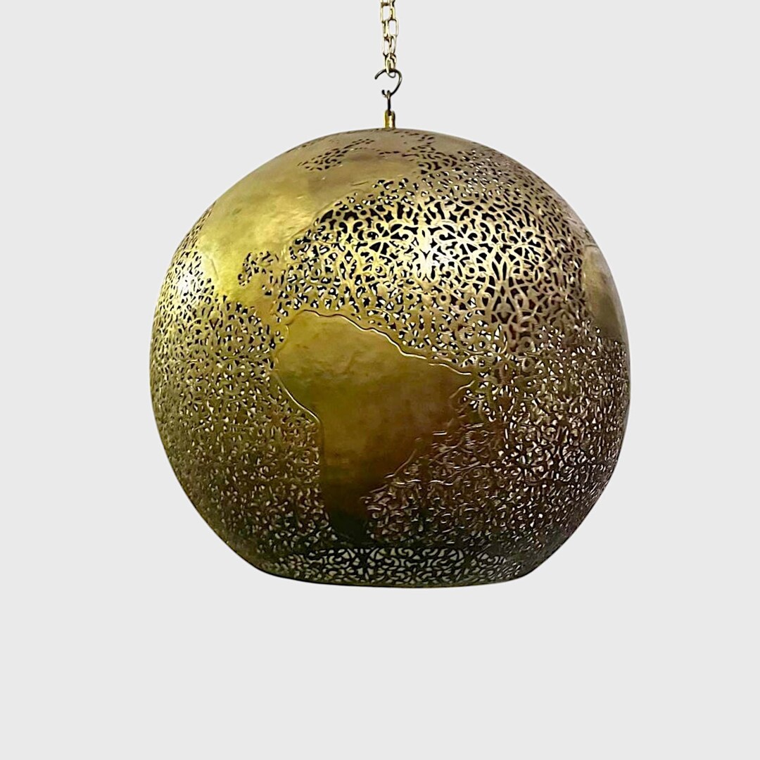 Handmade Moroccan World Map Suspension Light for Warm and Cozy Home ...
