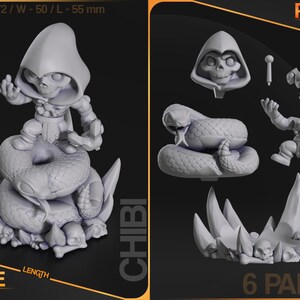 Chibi Skeletor Resin Model Kit - He-man | UNPAINTED | Nomnom Figures - Etsy