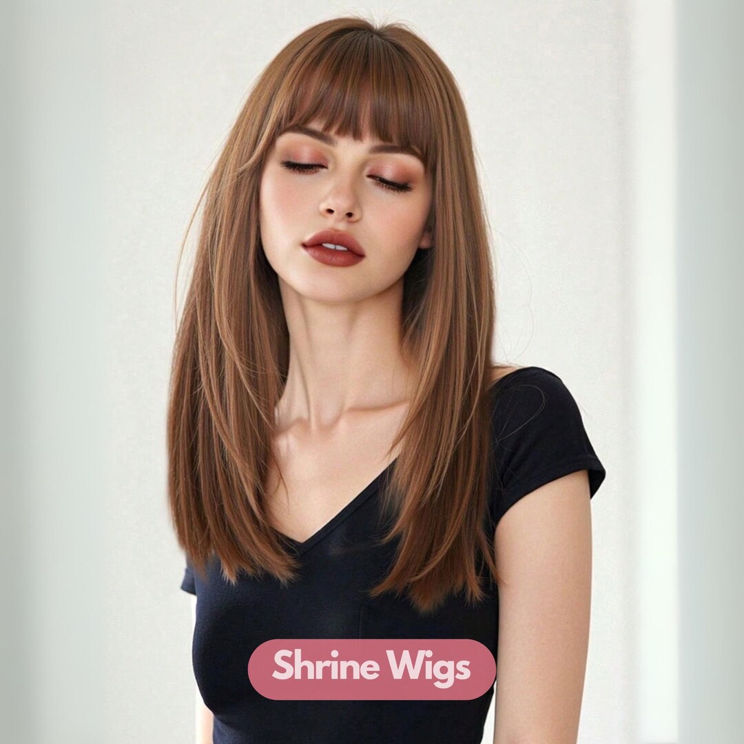 Mocha Brown Middle Wig, Cosplay Wig, Party Wig, Highlight Wig, Wig ...