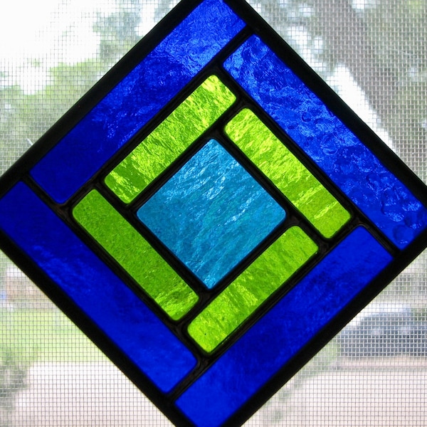 Aqua Stained Glass - Etsy