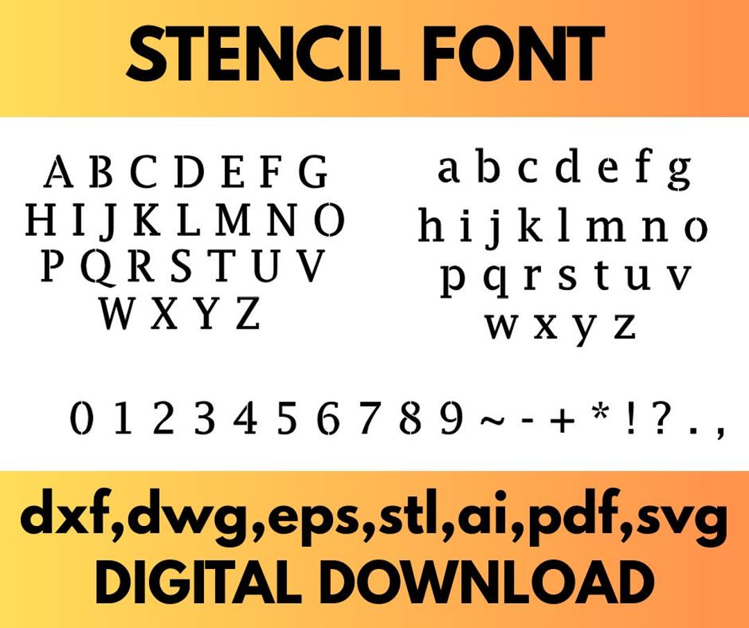 Alphabet Letters, Numbers Dxf Dwg Ai Eps Pdf Svg Stl Files / Dxf ...