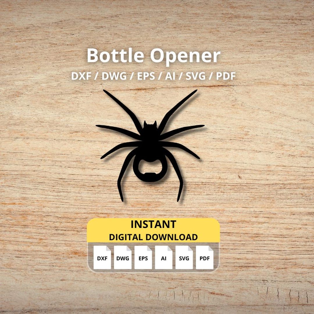 Spider CNC Bottle Opener Drawing | Plasma Cut File | DXF, DWG, Ai ...