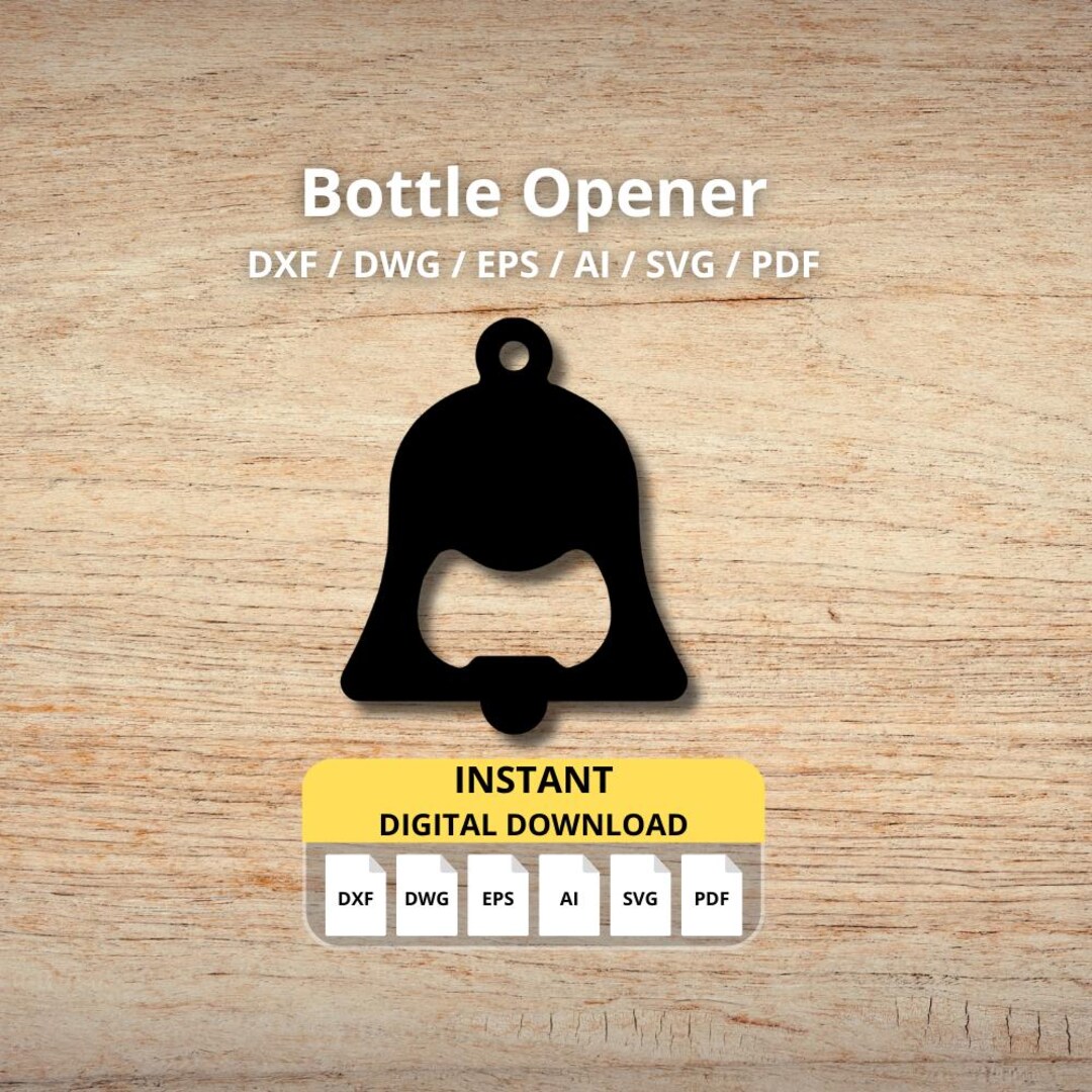 Bell Bottle Opener Drawing | Plasma and Laser Cut File | DXF, DWG, AI ...