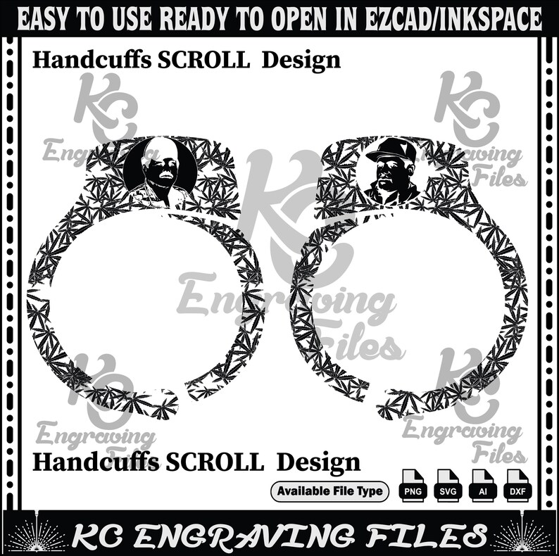 Handcuffs SCROLL DESIGN Svg - Etsy