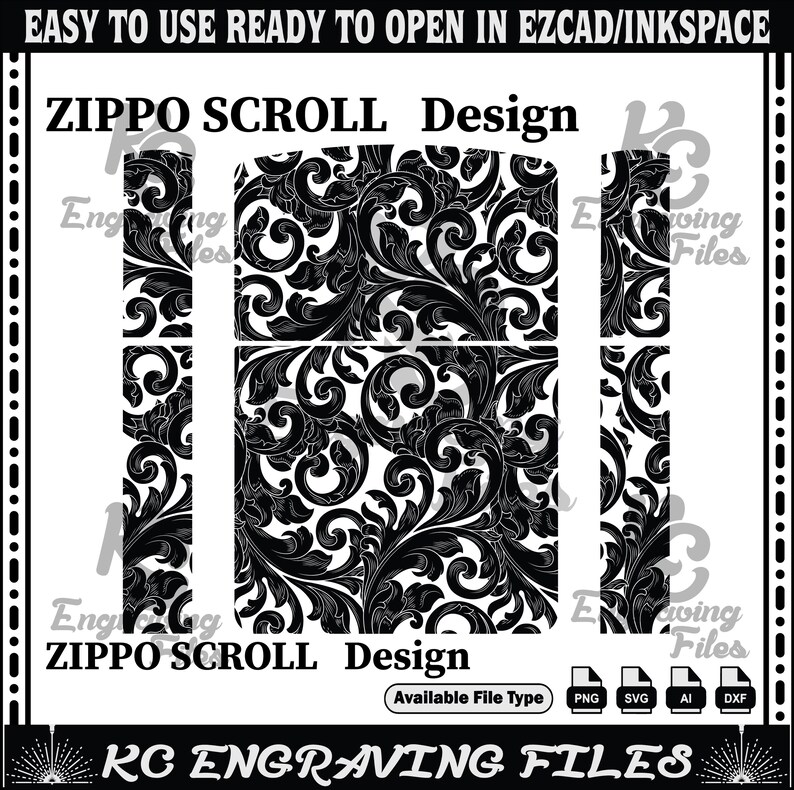 ZIPPO SCROLL DESIGN Svg - Etsy