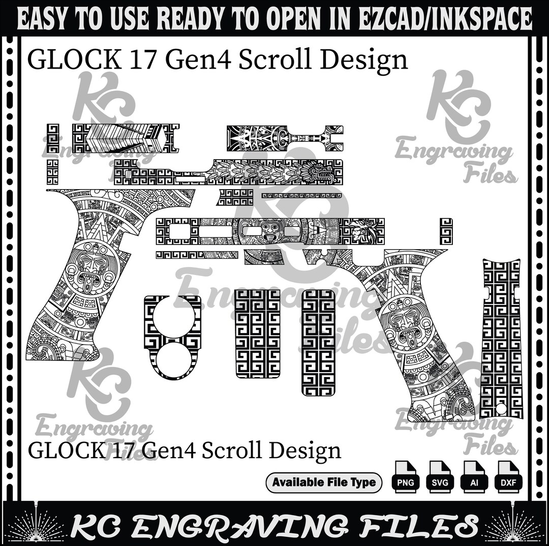 Glock 17 Gen 4 Aztce DESIGN Svg - Etsy