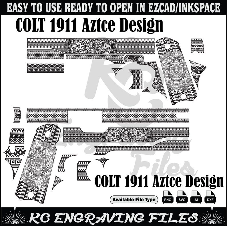 COLT.1911 AZTEC DESIGN Svg Lasercut,laserengraving,fiberlaser ...