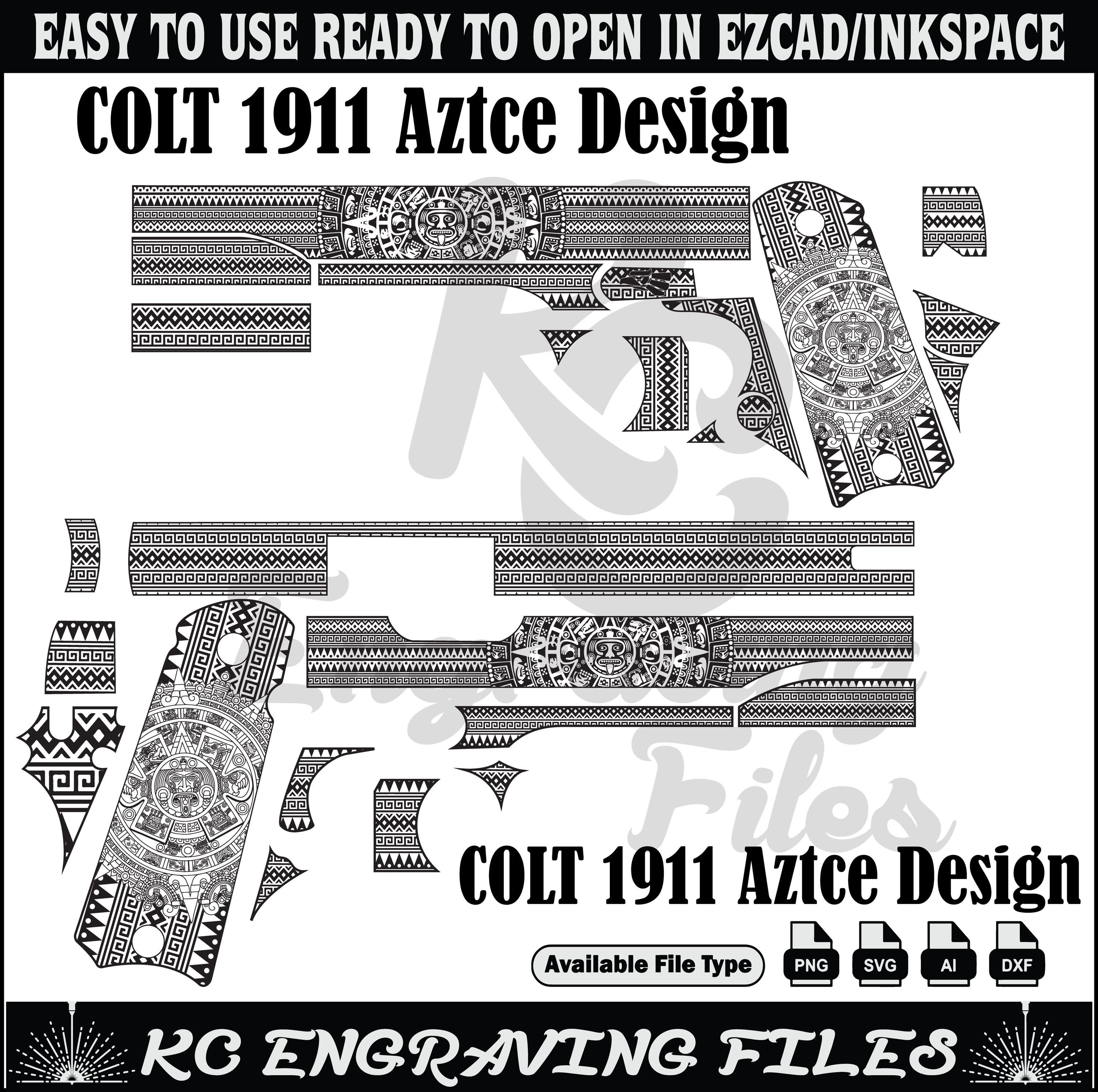 COLT.1911 AZTEC DESIGN Svg Lasercut,laserengraving,fiberlaser ...