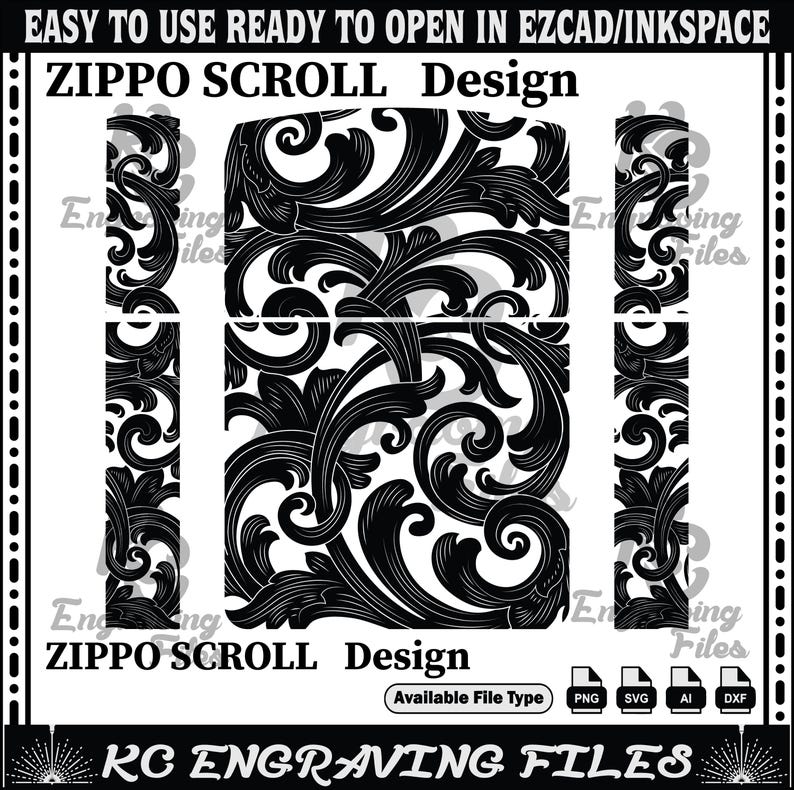 ZIPPO SCROLL DESIGN Svg - Etsy