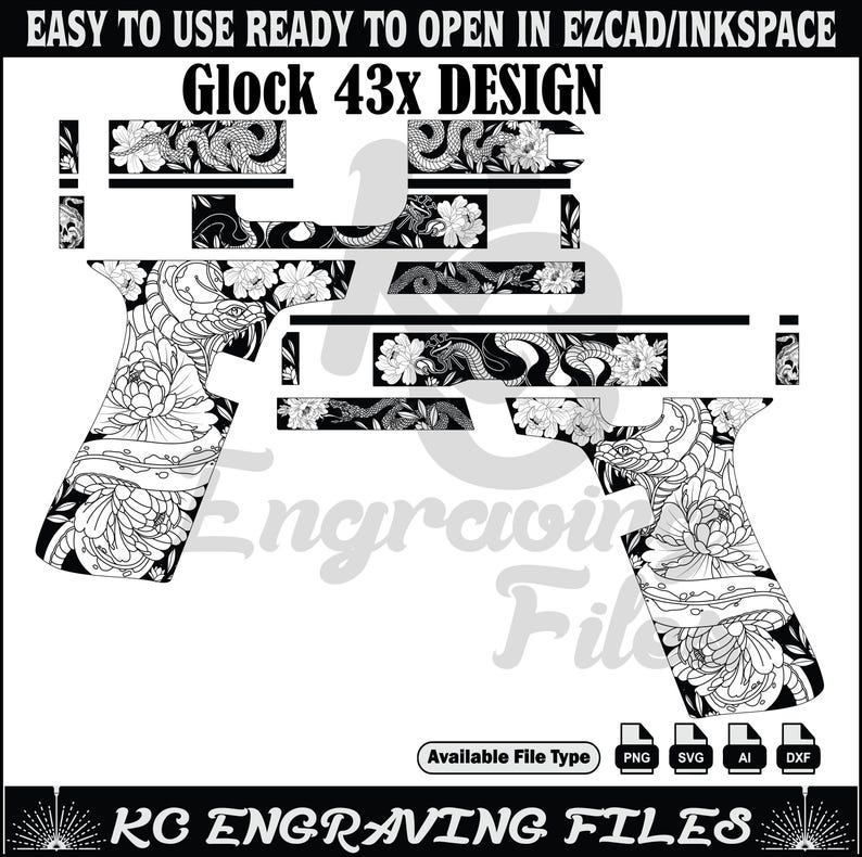 Glock 43x Full DESIGN Svg Lasercut,laserengraving,fiberlaser ...