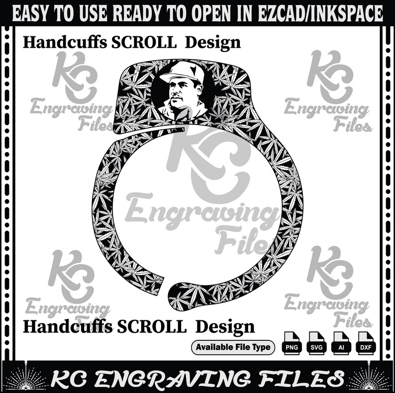 Handcuffs SCROLL DESIGN Svg - Etsy