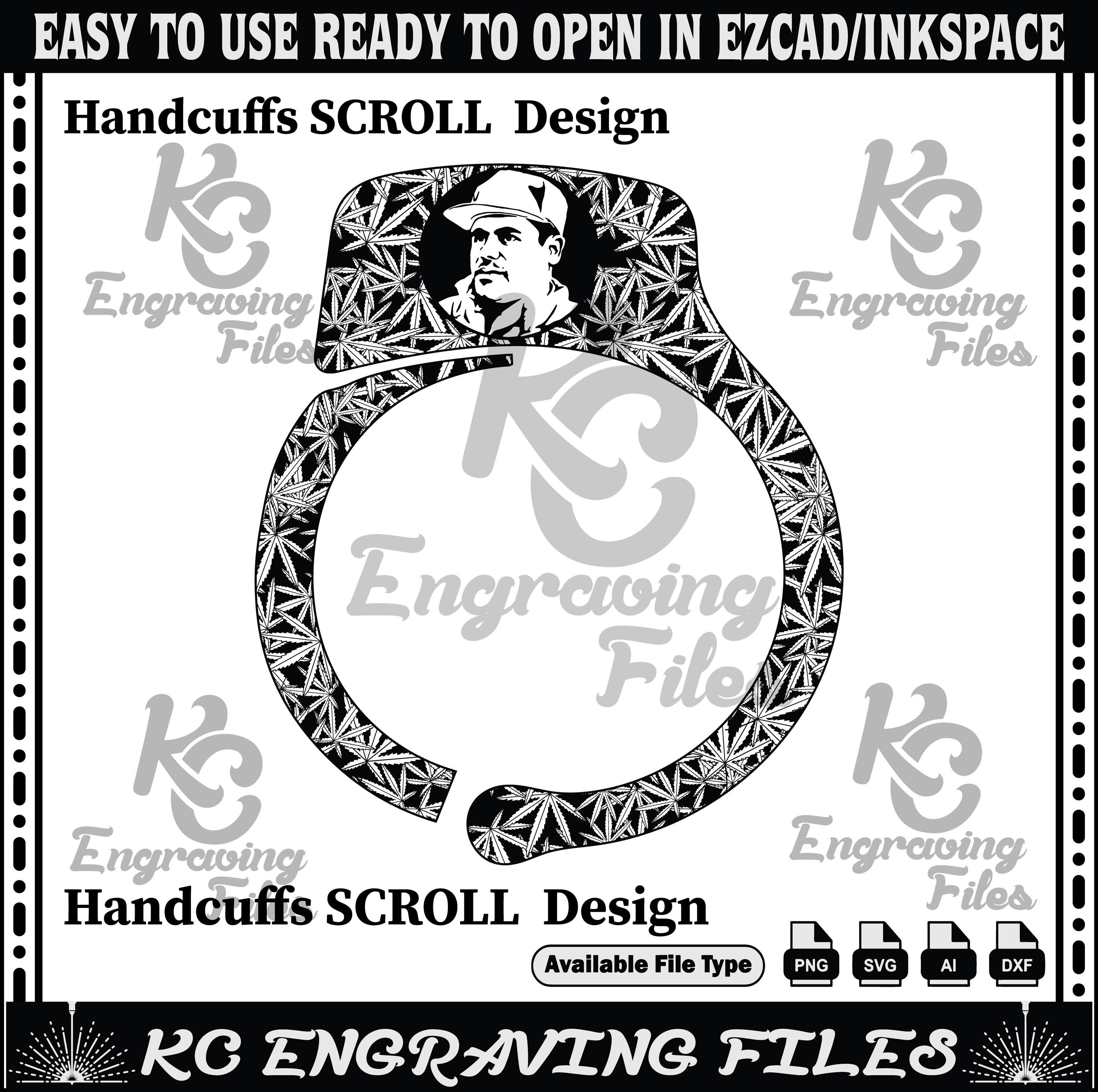 Handcuffs SCROLL DESIGN Svg - Etsy