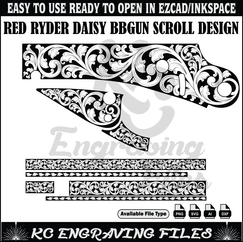 Red RYDER DAISY BBGUN Scroll Svg Lasercut,laserengraving,fiberlaser ...