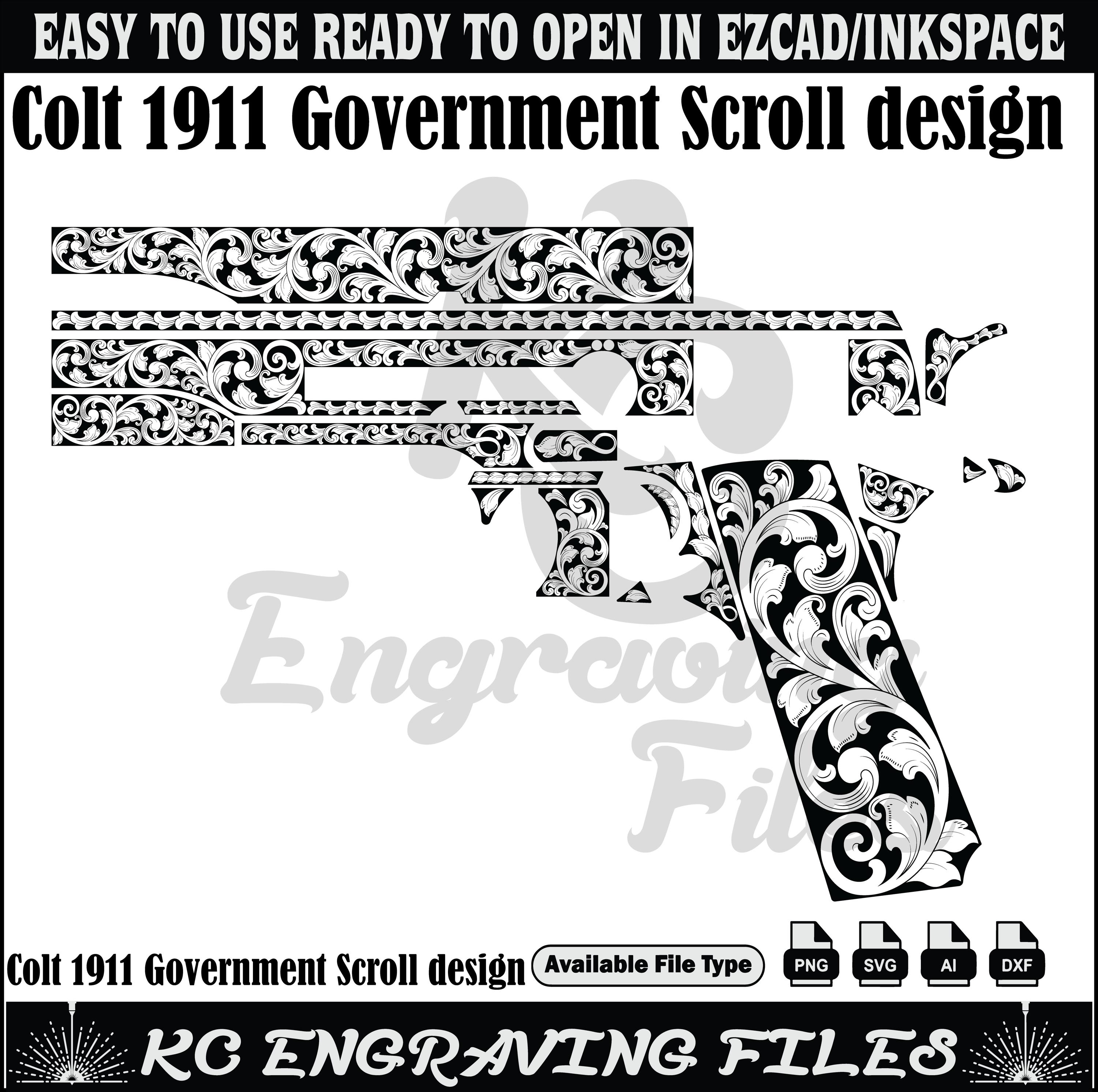 Colt 1911 Government Design Svg Lasercut,laserengraving,fiberlaser ...