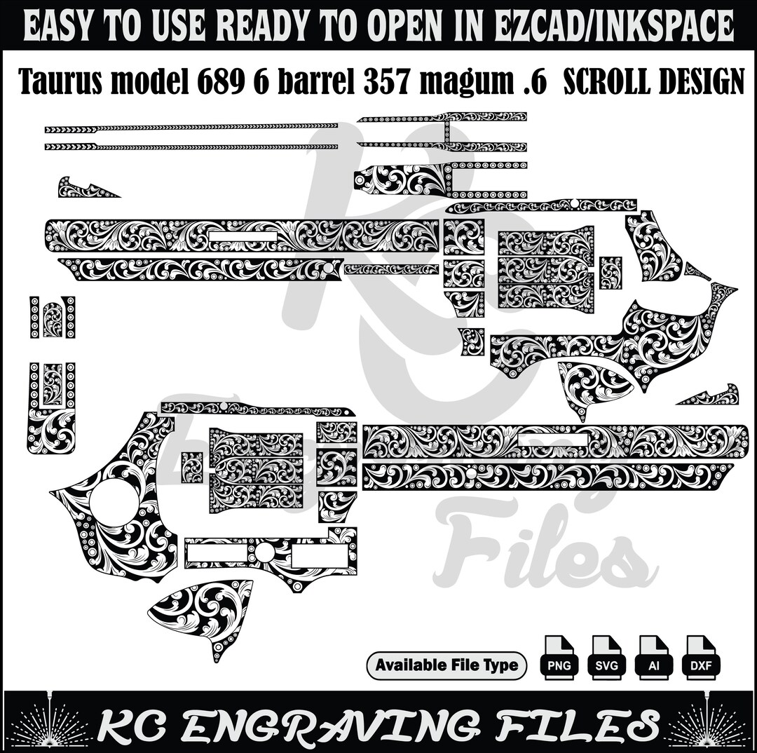 Taurus Model 689 6 Barrel 357 Svg Lasercut,laserengraving,fiberlaser ...