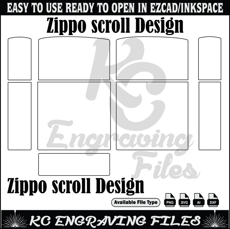 ZIPPO SCROLL DESIGN Svg Lasercut,laserengraving,fiberlaser ...