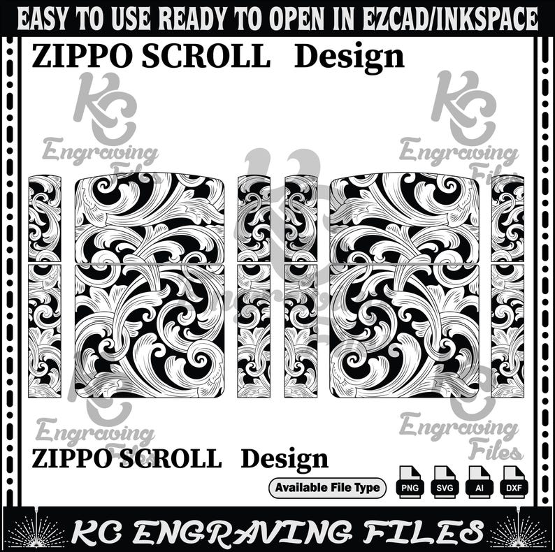 ZIPPO SCROLL DESIGN Svg - Etsy