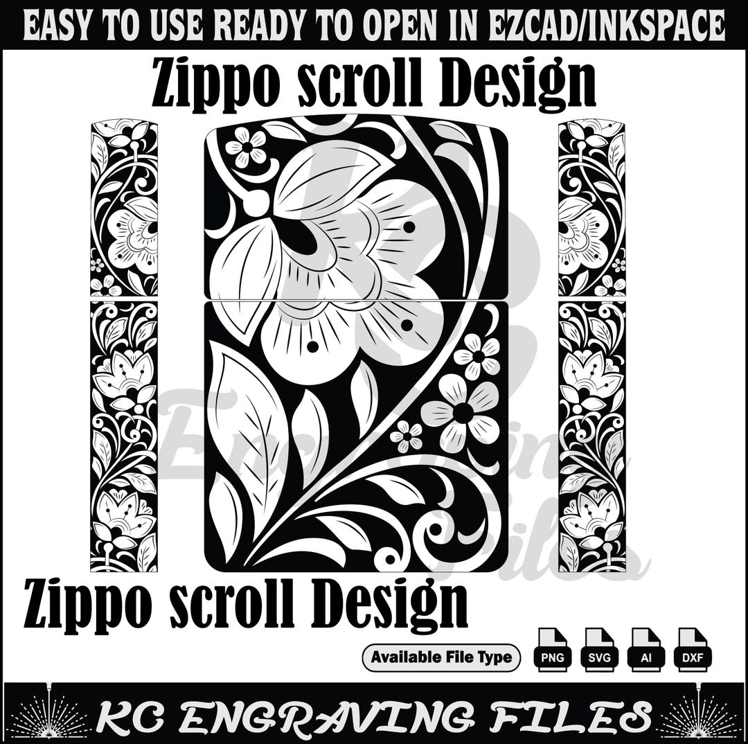 ZIPPO SCROLL DESIGN Svg Lasercut,laserengraving,fiberlaser ...