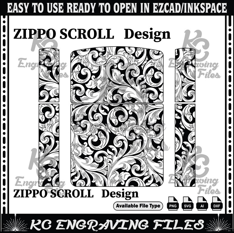ZIPPO SCROLL DESIGN Svg - Etsy