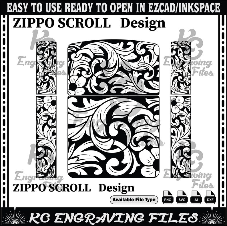 ZIPPO SCROLL DESIGN Svg - Etsy