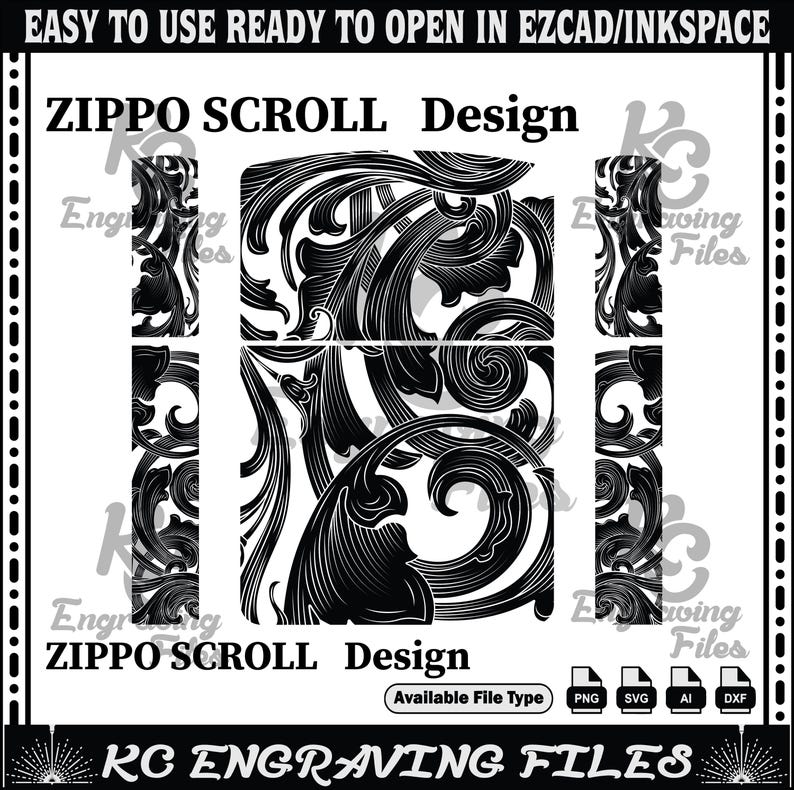ZIPPO SCROLL DESIGN Svg - Etsy
