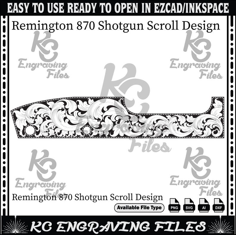 Remington 870 Shotgun 20 SCROLL DESIGN Svg - Etsy