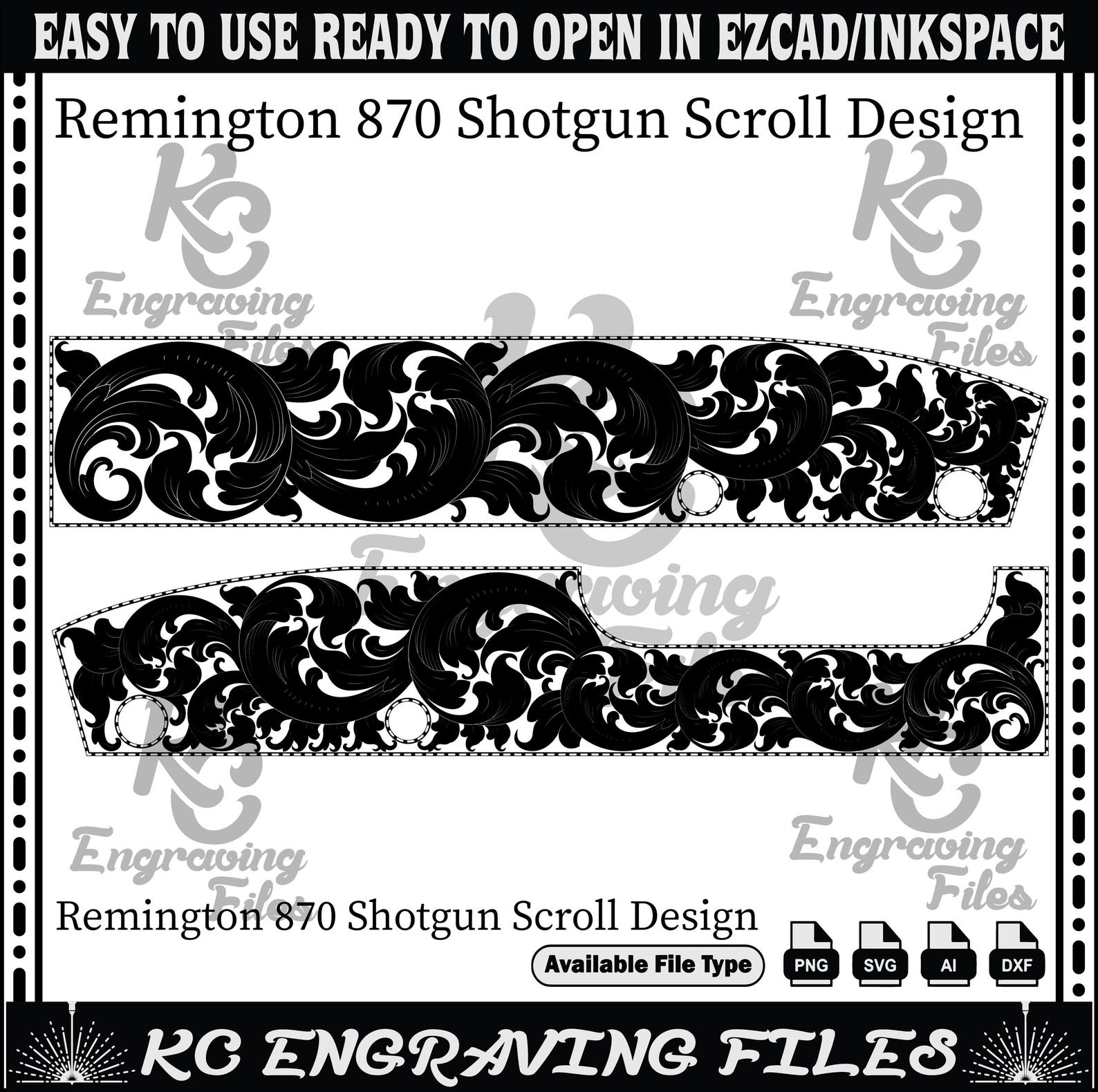 Remington 870 Shotgun 20 SCROLL DESIGN Svg - Etsy