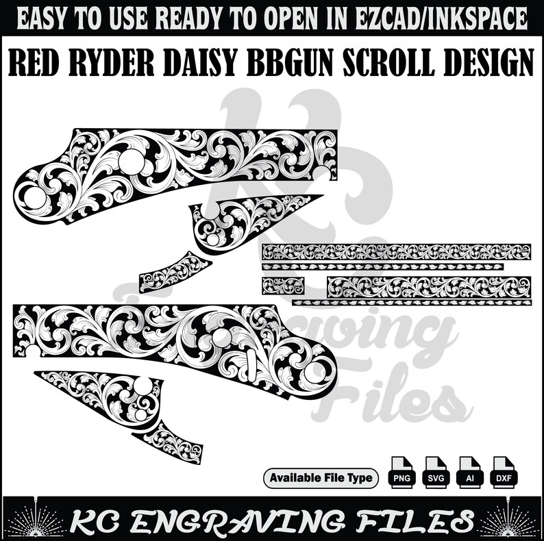 Red RYDER DAISY BBGUN Scroll Svg Lasercut,laserengraving,fiberlaser ...