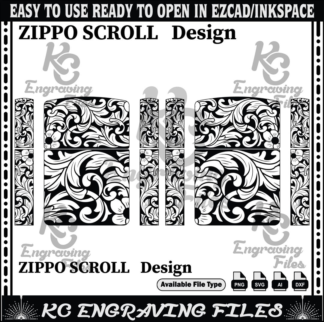 ZIPPO SCROLL DESIGN Svg - Etsy