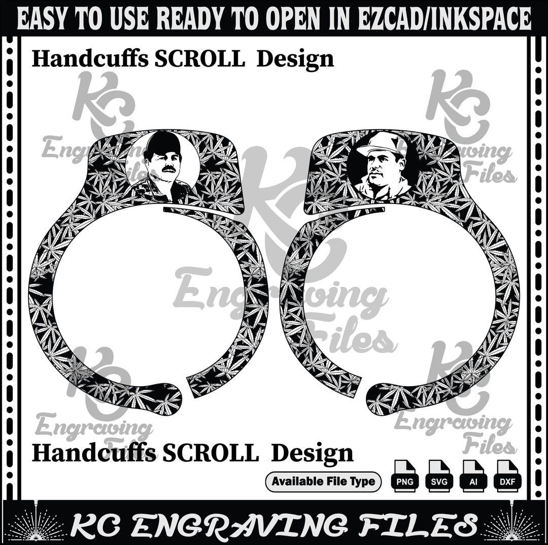 Handcuffs SCROLL DESIGN Svg - Etsy