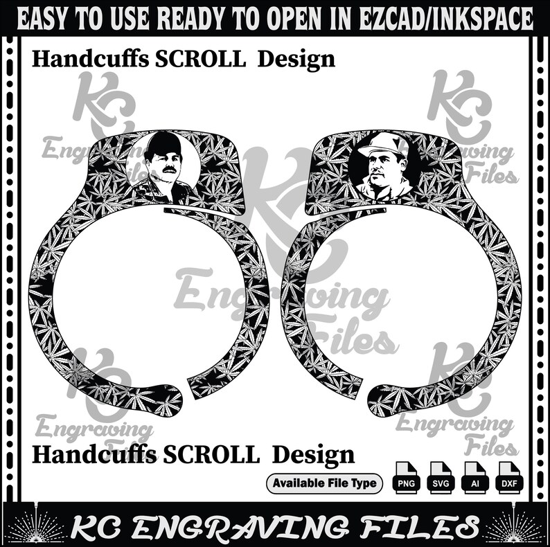 Handcuffs SCROLL DESIGN Svg - Etsy